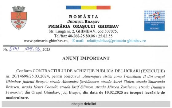 Primăria Orașului Ghimbav – Website-ul Oficial al Primăriei Orașului ...